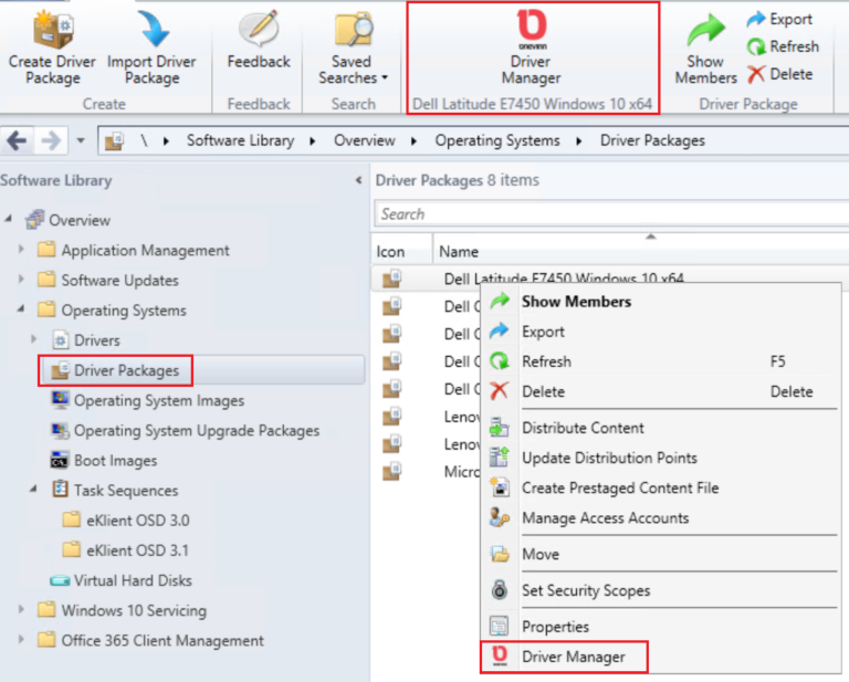 Apply Native Driver Packages Dynamically Using Driver Manager Ccmexec