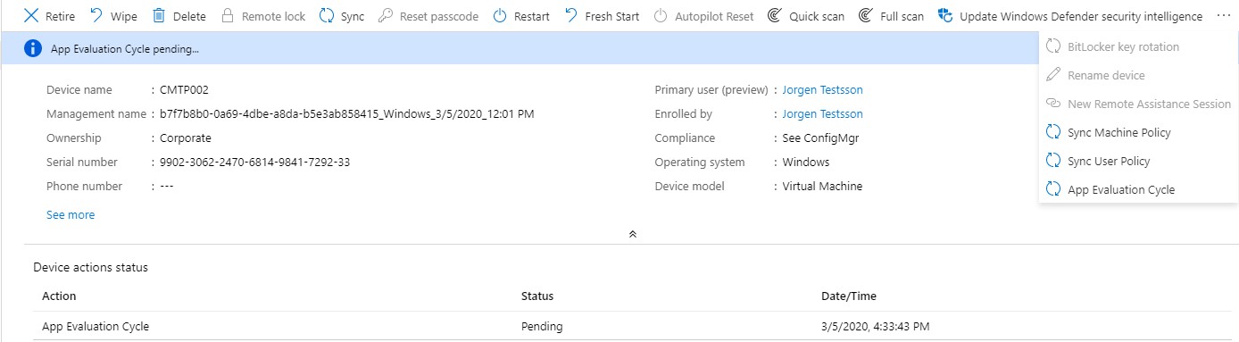 Memcm Tenant Attach Device Sync And Device Actions Tp 20022 A First